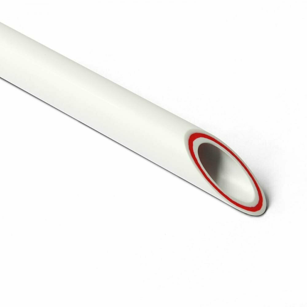 Армированная стекловолокном труба PRO AQUA PP-R RUBIS SDR 6 Белая d-50 мм 4 м PA37016P из полипропилена с армированием