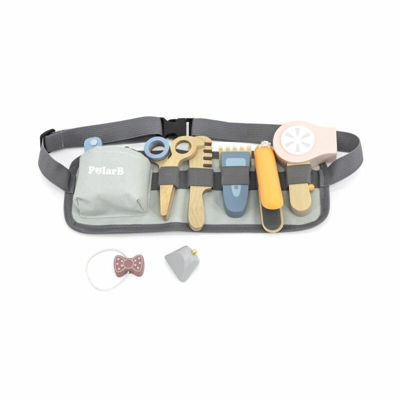 Развивающие игрушки из дерева Viga Toys PolarB Игровой набор "Парикмахер" (10 предметов) в поясной сумке