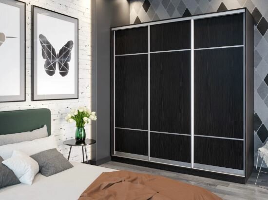 Шкаф купе, для одежды Фортуна 3, МФ-Купе, 220х60х240, цвет венге