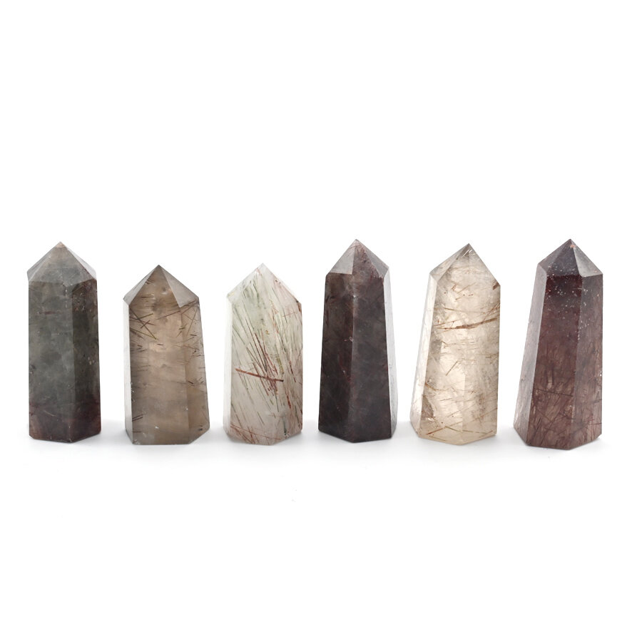 Кристалл из рутилового кварца "Карандаш" 20*22*57мм 40-49г .