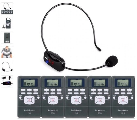 Радиогид гид RETEKESS 1 передатчик и 5 приёмников.