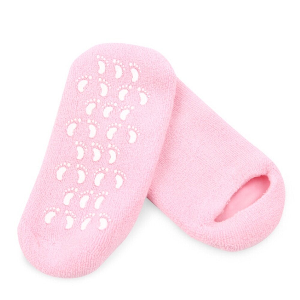Многоразовые увлажняющие гелевые спа носочки Spa Gel Socks, розовые