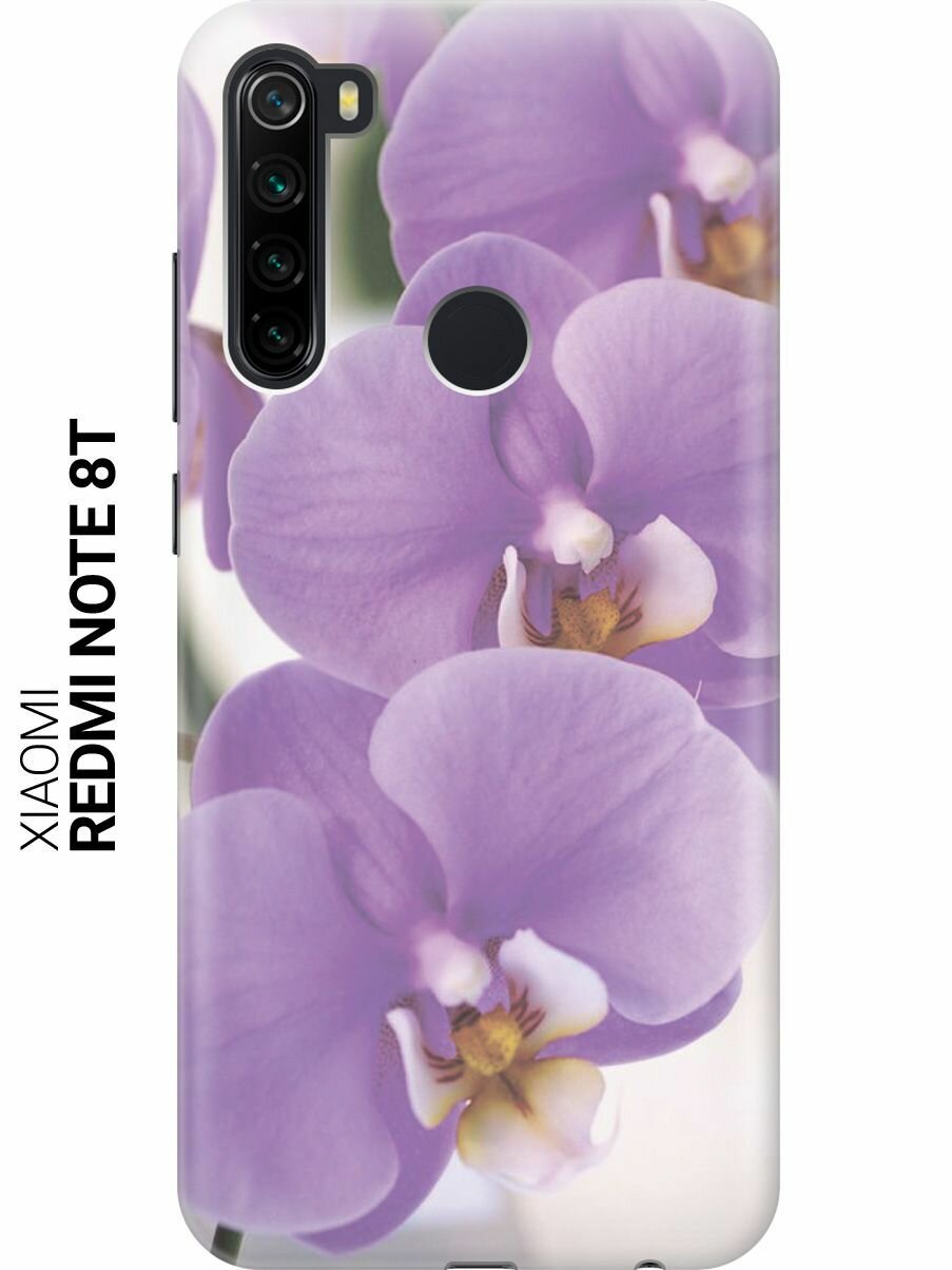 Силиконовый чехол на Xiaomi Redmi Note 8T, Сяоми Редми Ноут 8Т с принтом "Сиреневые орхидеи"