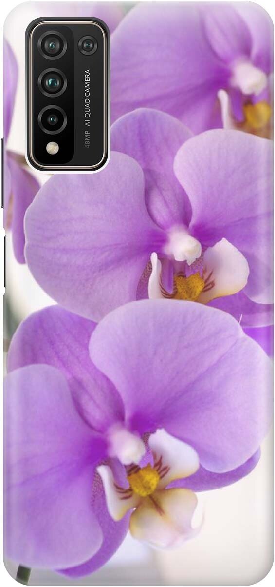 Силиконовый чехол на Honor 10x Lite, Хонор 10Х Лайт с принтом "Сиреневые орхидеи"
