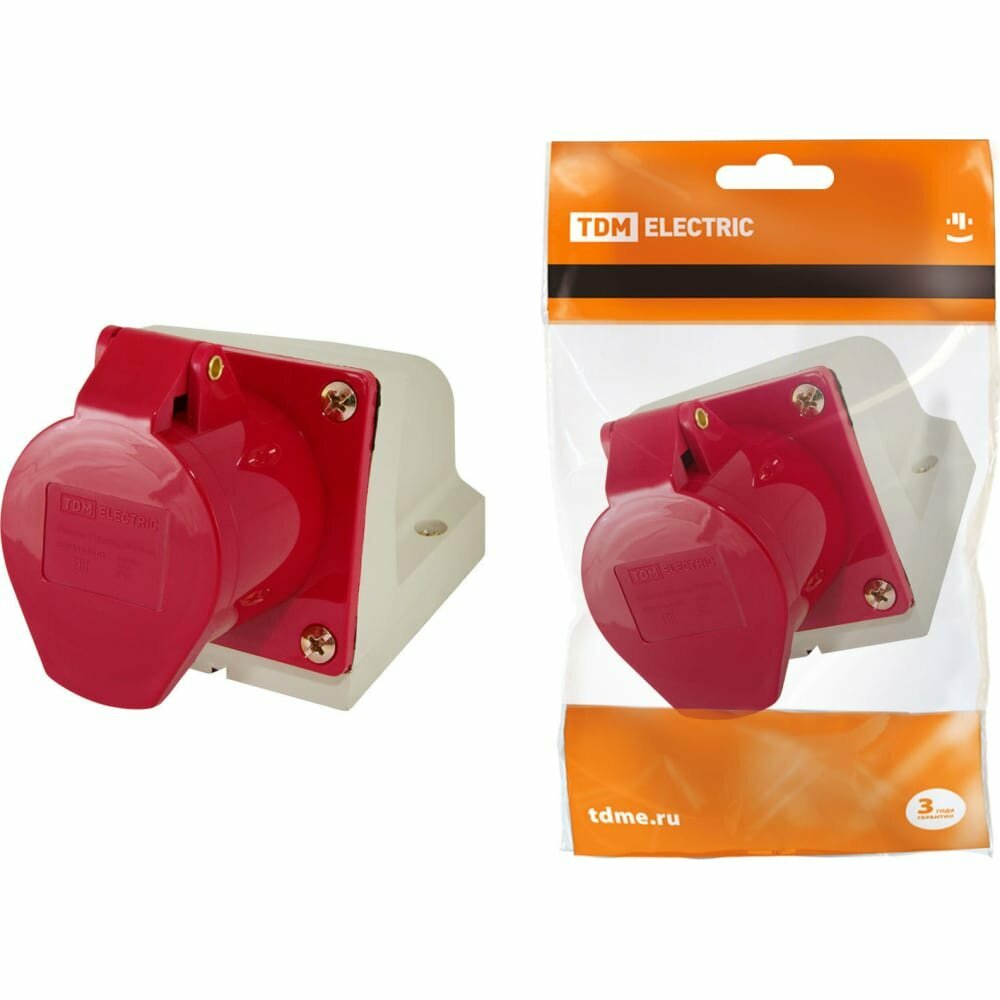 Стационарная розетка 115 TDM ELECTRIC 3Р+РЕ+N 16А 380В IP44 SQ0602-0003