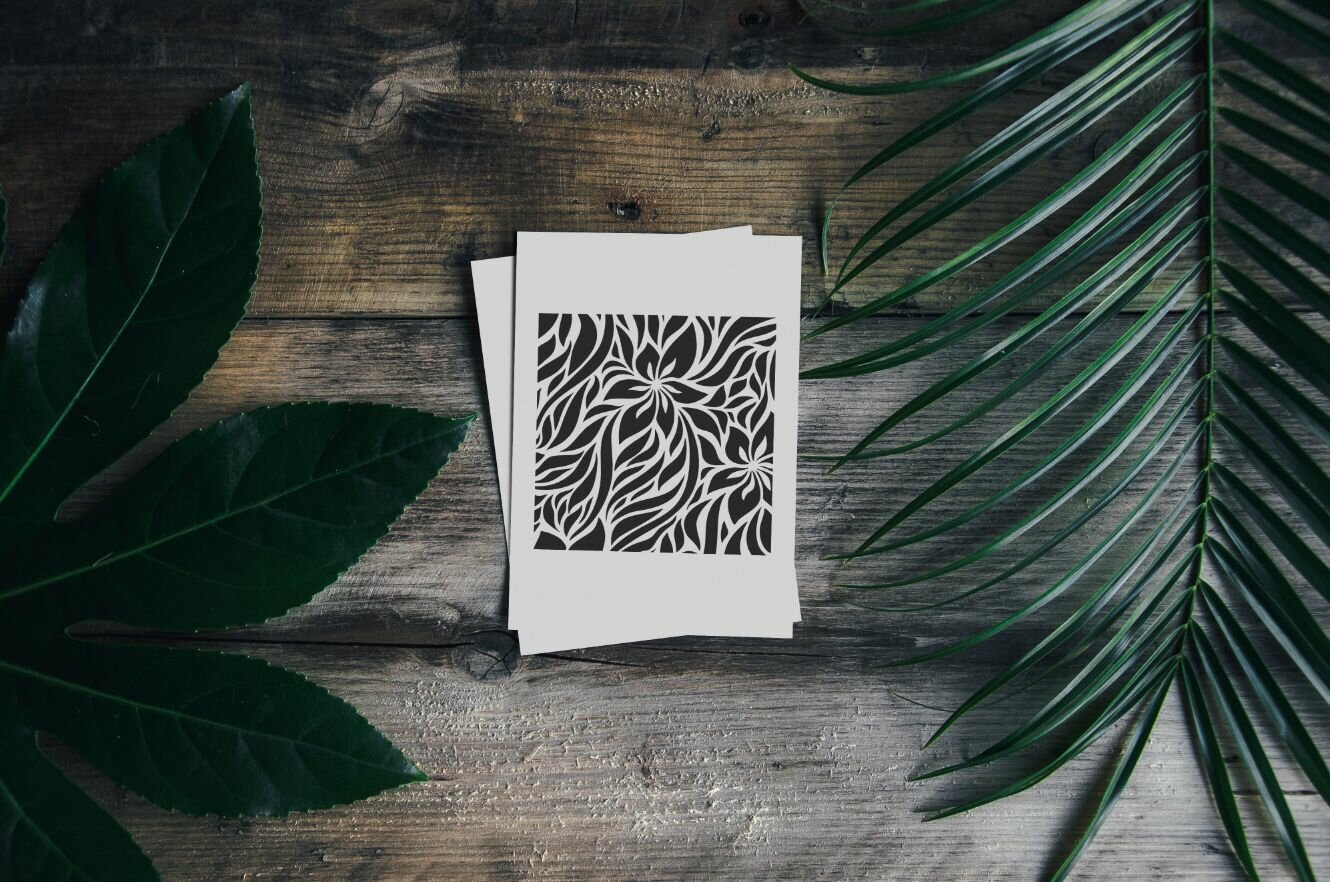 Трафарет Орнамент квадрат 1 / шаблон пластиковый многоразовый