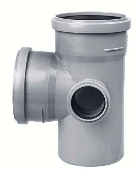 Крестовина канализационная Политэк 110х110х50мм 87*, двухплоскостная, правый выход