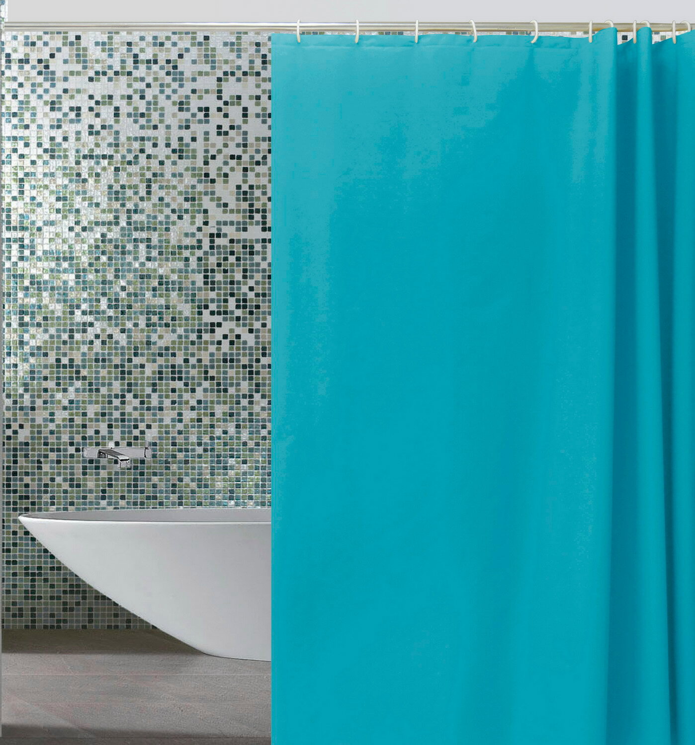 Штора для ванной комнаты Zalel YE 0042A 180x180 см Peva, зеленая