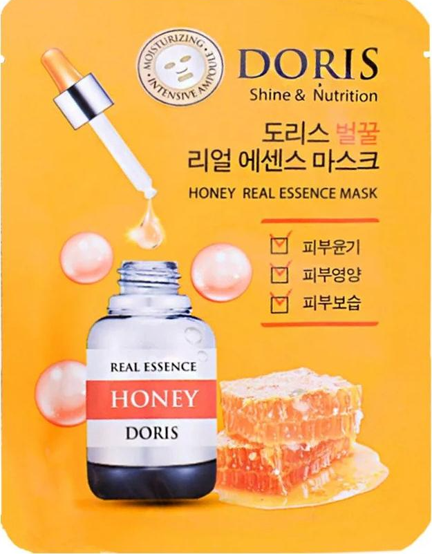 Jigott Doris Real Essence Mask Honey Тканевые маски для лица с экстрактом Мёда 25 мл 10 шт