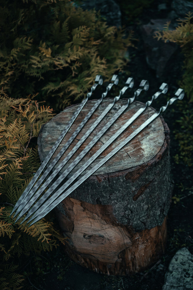 Шампура 5шт кольцо №4 нержавейка 60см