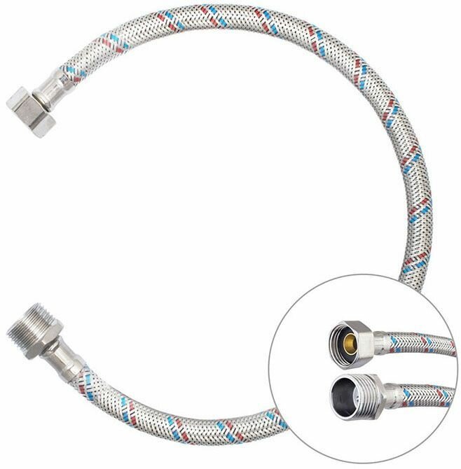 Клип 1325 подводка гибкая для воды со стальной гайкой 1/2" В/Н, 600мм