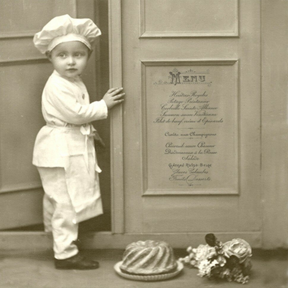 #80012 Салфетка трехслойная для декупажа "Маленький повар" 33 x 33 см Sagen Vintage Design 4 шт