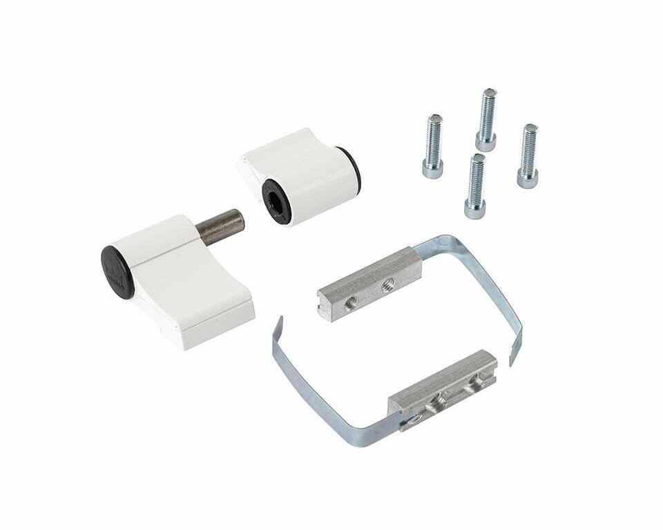 Петля дверная втулочная 2-х секционная, м/о 63 мм, крепление на хол. профиль, бел. 9016