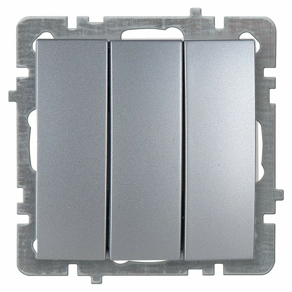 Механизм выключателя NILSON 3СП серебро Touran/Alegra metallic 24130466