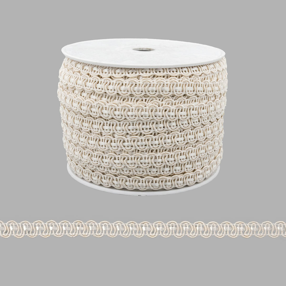 Тесьма декоративная отделочная Протос, 07-8021, 8мм*40м (02 молочный)