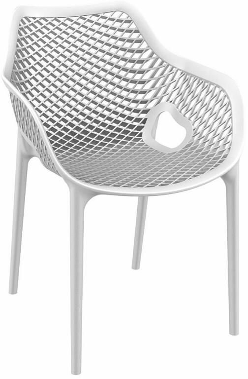 Кресло Siesta Contract Air XL STOOL MARKET белый, пластик, твердое сиденье, с подлокотниками