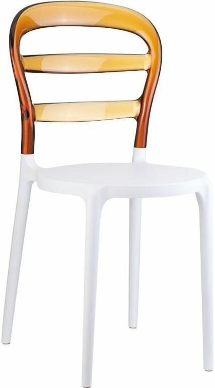 Стул пластиковый Siesta Contract Miss Bibi STOOL MARKET белый, коричневый, пластик, твердое сиденье, без подлокотников