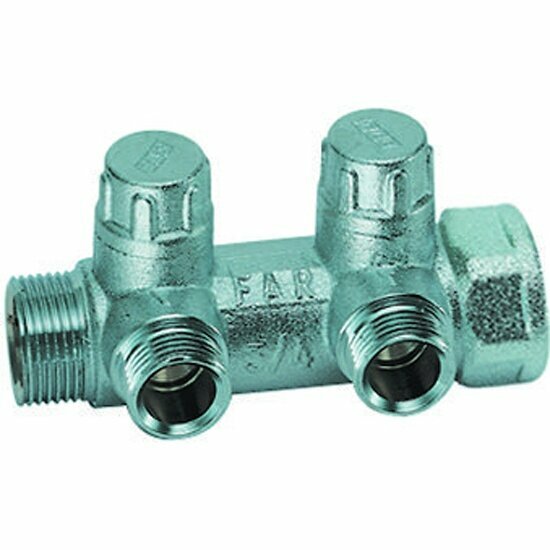 Коллектор Far 3/4" запорный НР-ВР с 2 отв. М24х19 ( FK 3878 C3402)