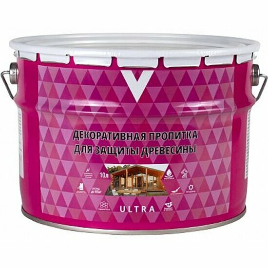 Декоративная пропитка для дерева "v" V Ultra, шелковистая полуматовая, 10 л, махагон