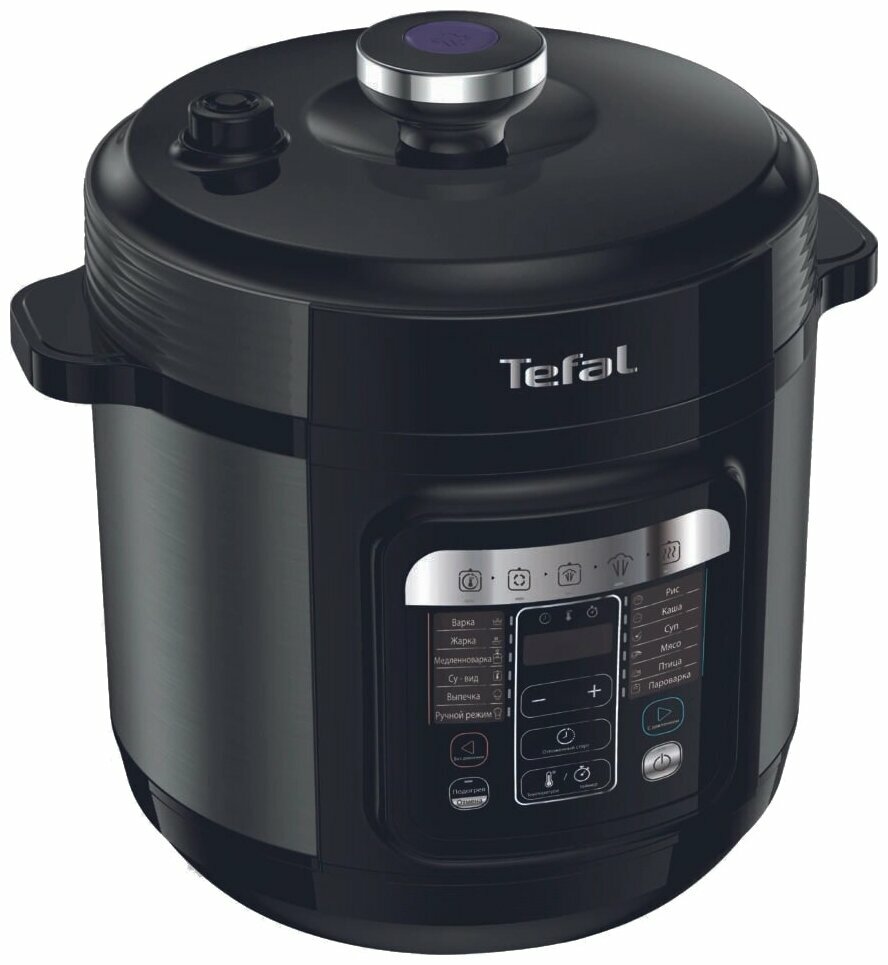 Скороварка/мультиварка Tefal CY601832, функция давления, антипригарная чаша, корпус черный