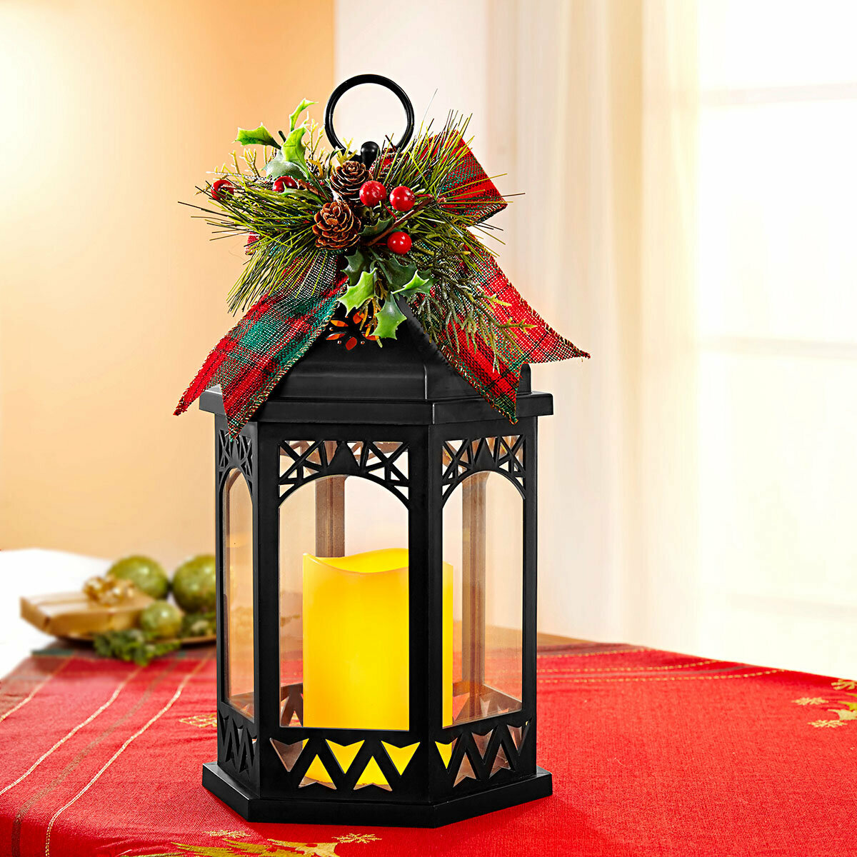 Фонарь со светодиодной свечой «Рождественская сказка»