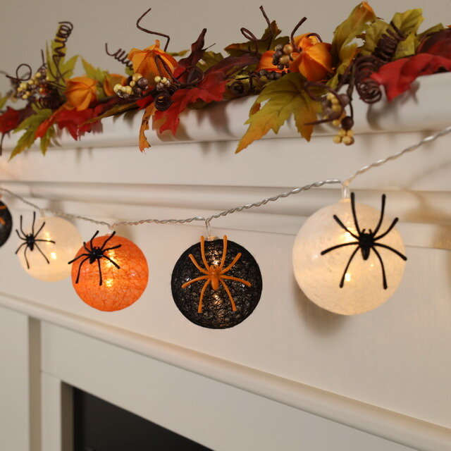 Светодиодная гирлянда Halloween - Пауки 1.35 м, 10 теплых белых LED ламп, Koopman, AMZ900030