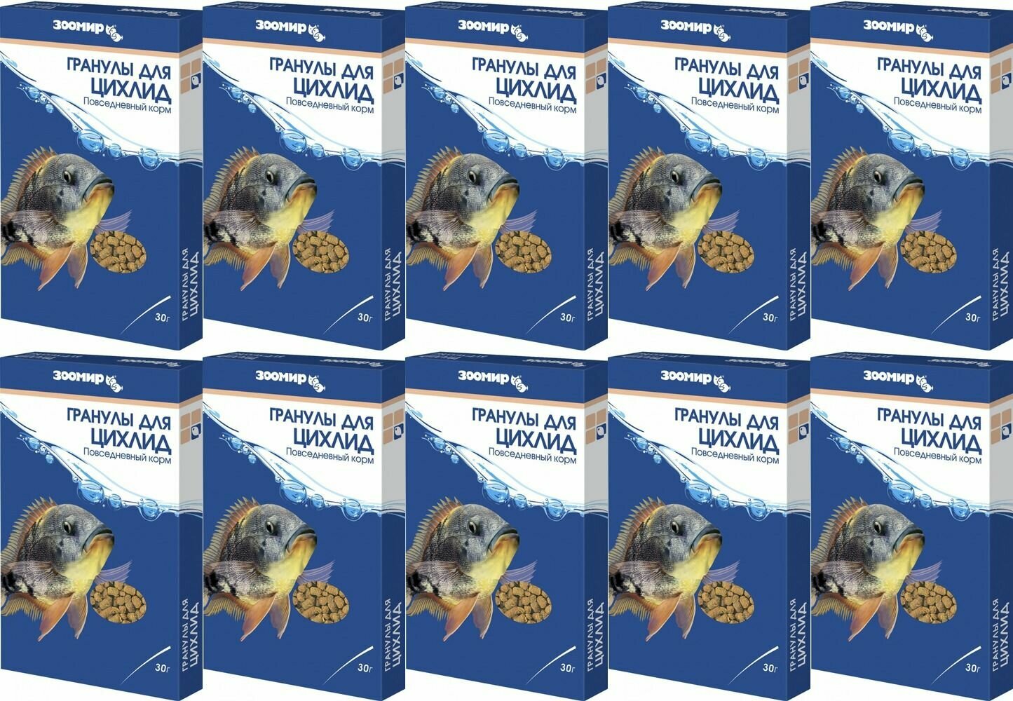 Зоомир Корм для цихлид, гранулы 30 гр, 10 шт
