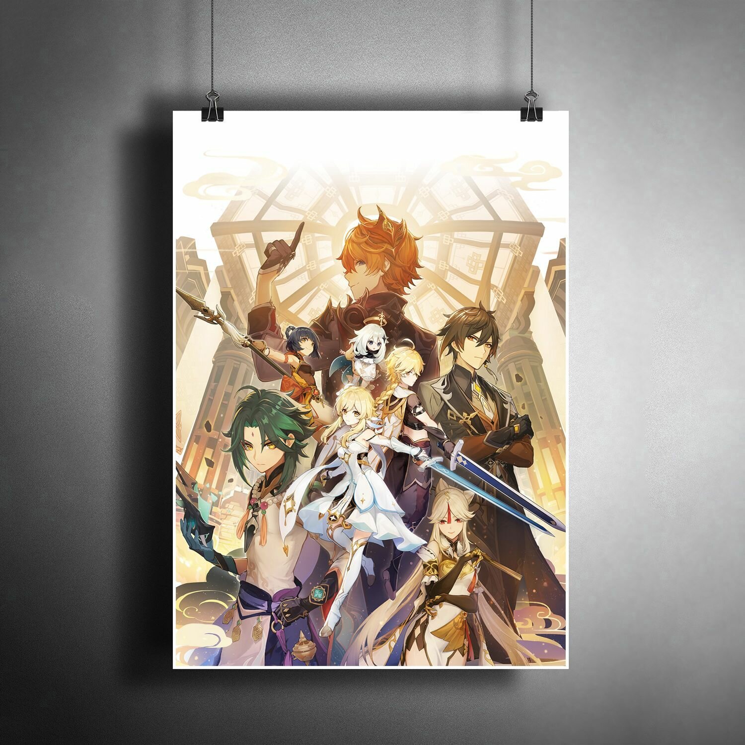 Постер плакат для интерьера "Аниме, манга: Геншин импакт (Genshin Impact)" / Декор дома, офиса, комнаты, квартиры, детской A3 (297 x 420 мм)