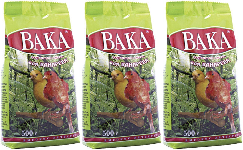 Вака Корм сухой для канареек ВК 500г, 3 шт.