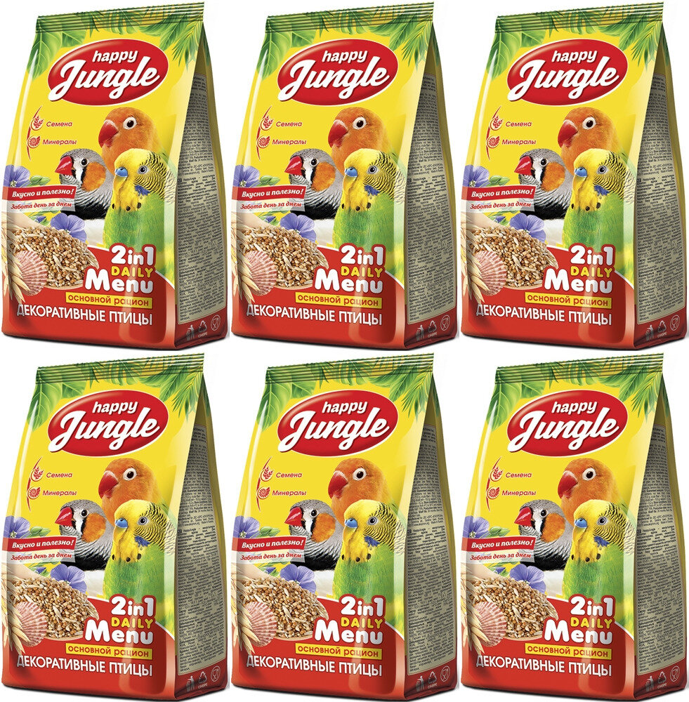 Happy Jungle Корм для декоративных птиц J101 350г, 6 шт.