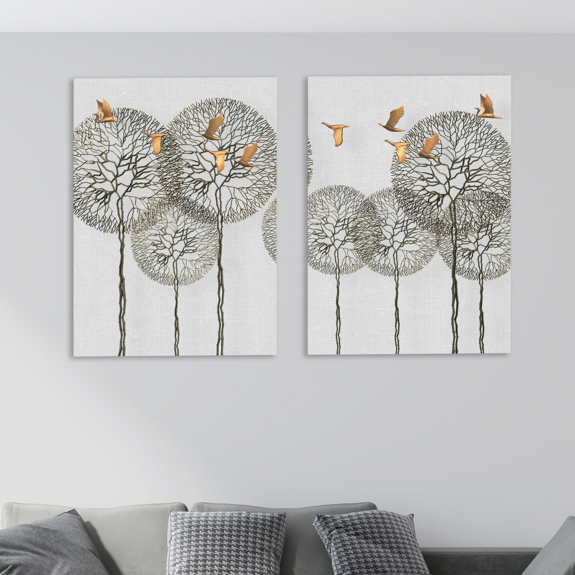 Картина интерьерная модульная на стену на натуральном хлопковом холсте большая в комнату