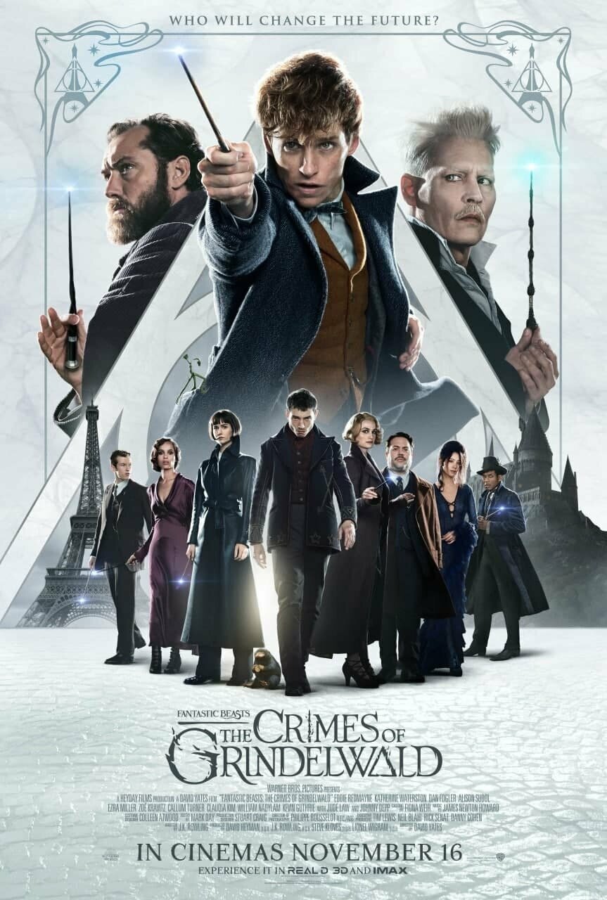 Плакат, постер Фантастические твари: Преступления Грин-де-Вальда (Fantastic Beasts: The Crimes of Grindelwald, 2018г) на бумаге, размер 30х42см