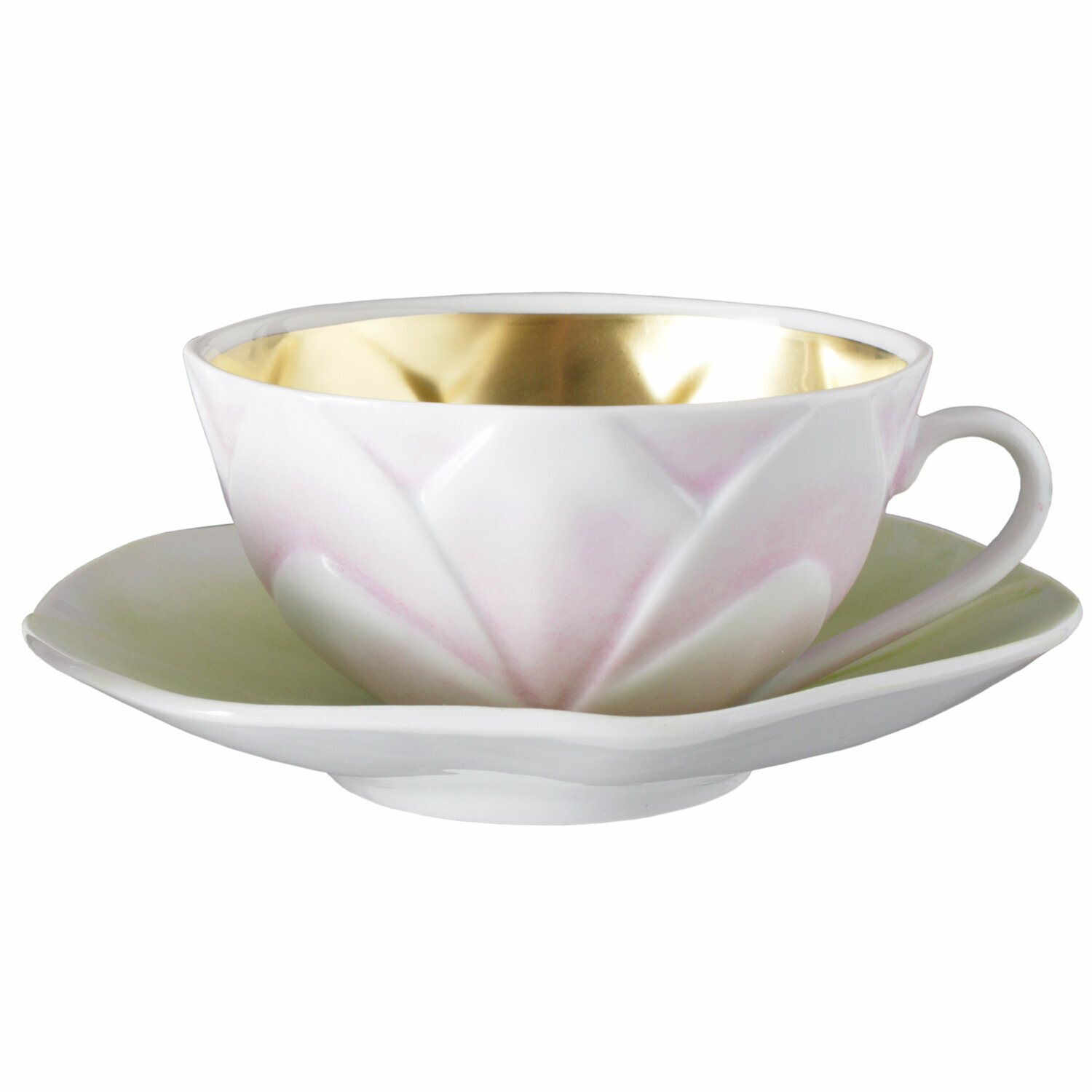 Чашка с блюдцем Rudolf Kampf Флора де Кора 300 мл, розовый цв.