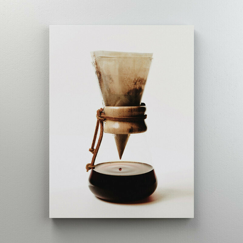 Интерьерная картина на холсте "Кемекс для заваривания кофе", размер 22x30 см