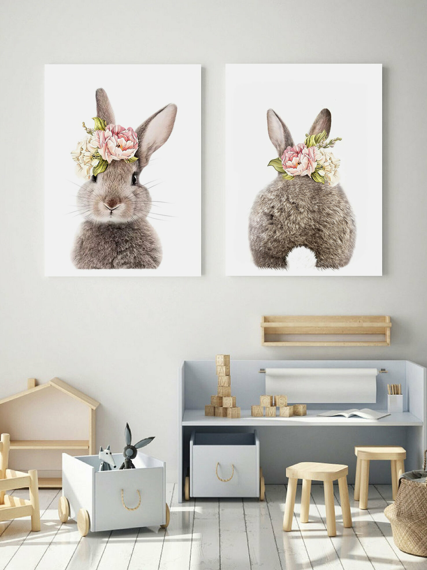 Модульная картина на холсте на стену 40 х 60 см, 2шт. для детской, кафе, дачи, ресторана, дома.