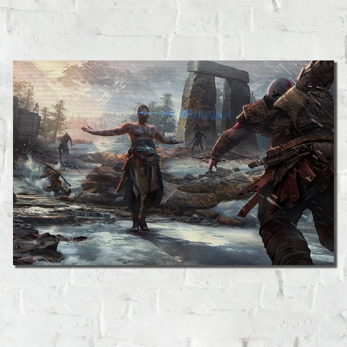 Картина интерьерная на дереве God of War Бог Войны, Мифы, Кратос, Атрей - 14211