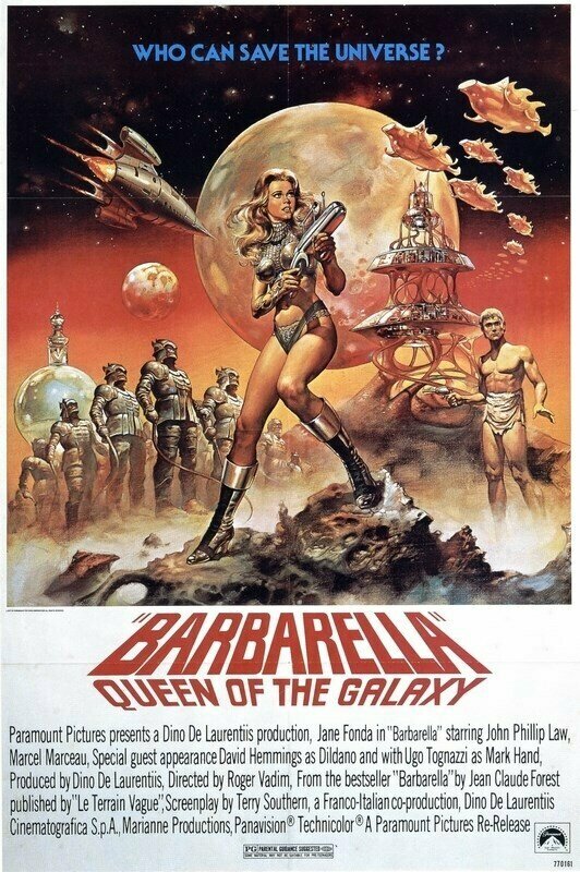 Плакат, постер Барбарелла (Barbarella), Роже Вадим на бумаге, размер 21х30см