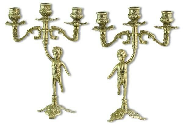 Пара канделябров Alberti Livio "Дорсе" (полир. бронза) h.28 см