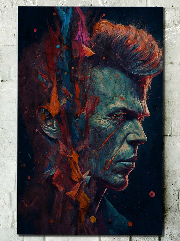 Картина интерьерная на рельефной доске ОСП музыка Дэвид Боуи - 1755