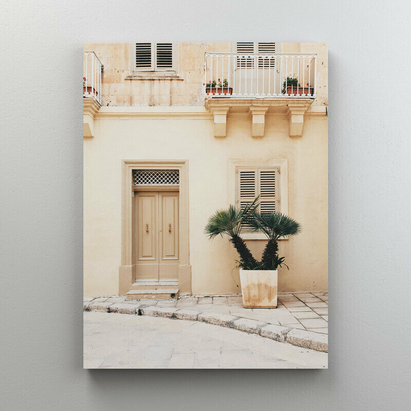 Интерьерная картина на холсте "Пейзаж - городские улицы", размер 22x30 см