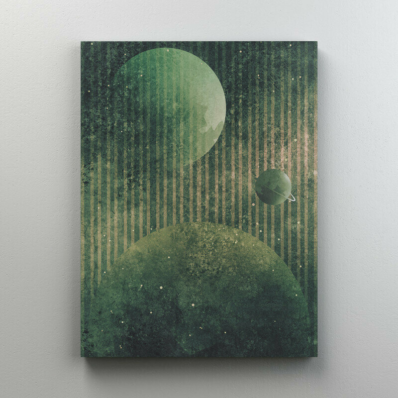 Интерьерная картина на холсте "Вселенная - сцена с планетами" размер 30x40 см