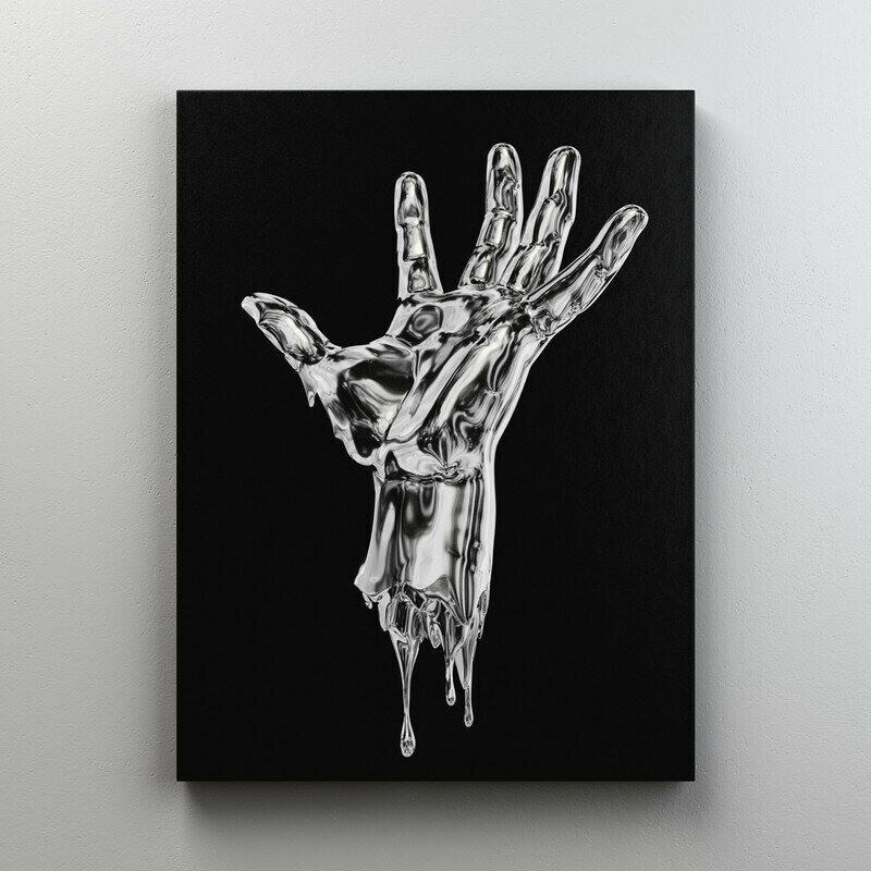 Интерьерная картина на холсте "Живопись Рука", размер 22x30 см