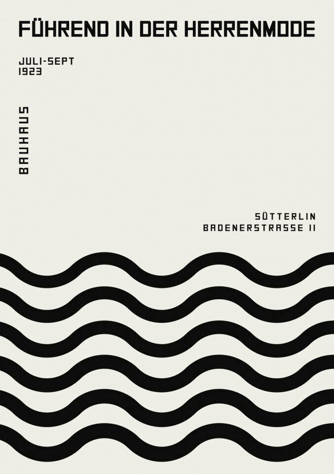 Плакат, постер BAUHAUS-Fuhrend in der herrenmode, баухаус-ведущий в мужской моде на бумаге, размер 21х30см