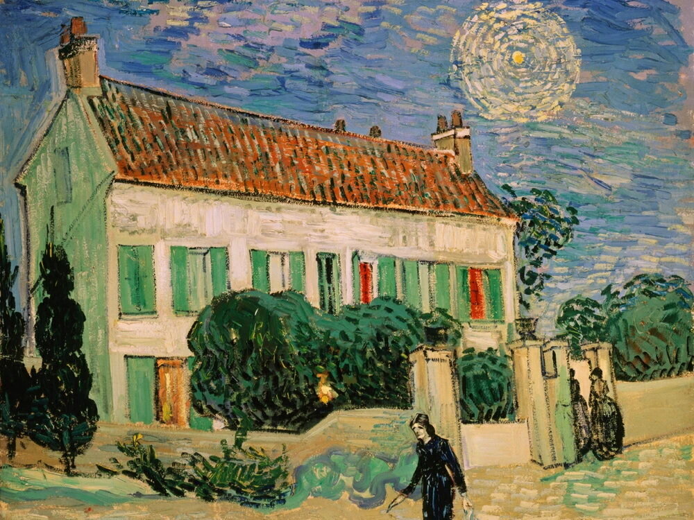 Плакат, постер Van Gogh, Ван Гог-Bialy Dom W Nocy на бумаге, размер 60х84см