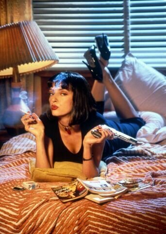 Плакат, постер Pulp Fiction. Uma Thurman, Криминальное Чтиво. Ума Турман на бумаге, размер 21х30см
