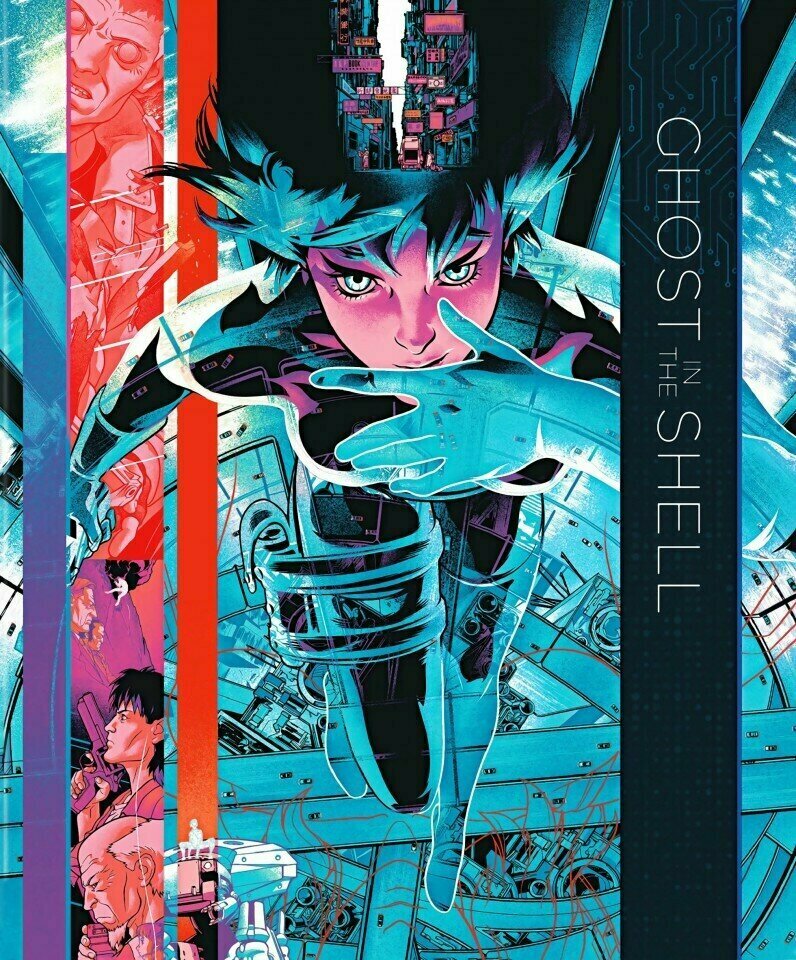 Плакат, постер Ghost in the shell, Призрак в доспехах на бумаге, размер 42х60см