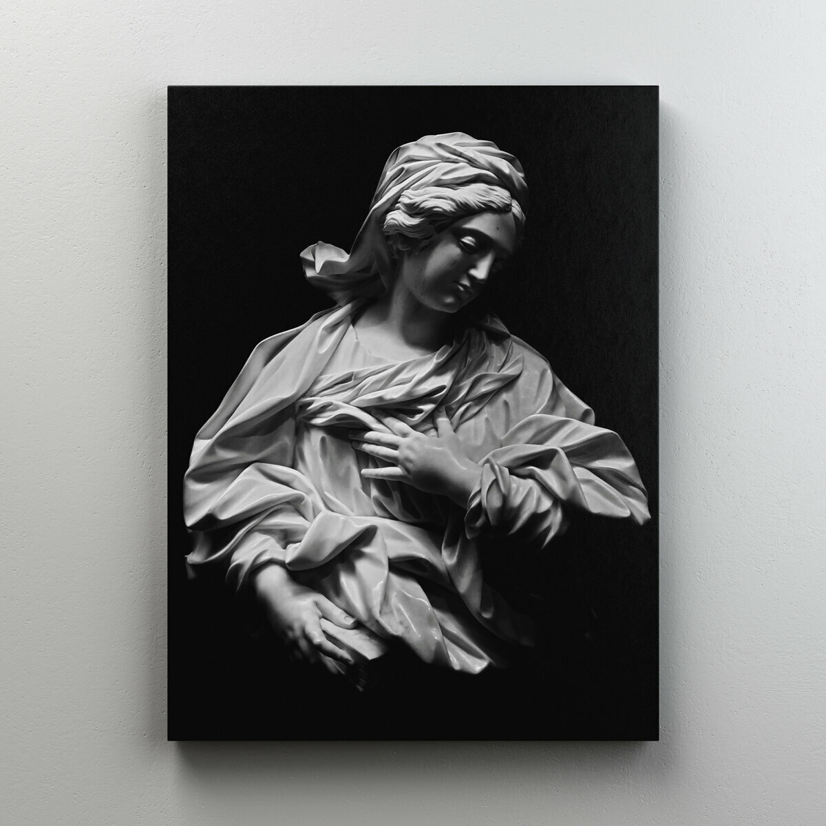 Интерьерная картина на холсте "Скульптура ЧБ" скульптура, размер 45x60 см