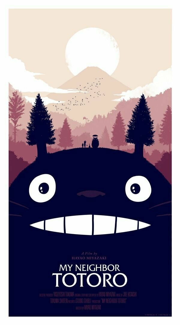 Плакат, постер Miyazaki - Totoro/Тоторо на бумаге, размер 21х30см