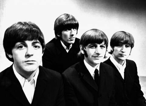 Плакат, постер The Beatles, Битлз на холсте, размер 42х60см