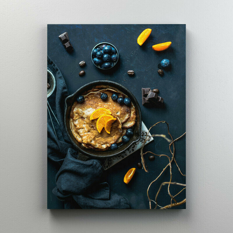 Интерьерная картина на холсте "Эстетическая еда" для кухни, кафе и ресторанов, размер 22x30 см